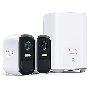 eufy Security, eufyCam 2C Pro 2-Cam Kit, Wireless Home Security System with 2K Resolution, 180-Day Battery Life, HomeKit Compatibility, IP67, Night Vision, and No Monthly Fee. (Renewed)