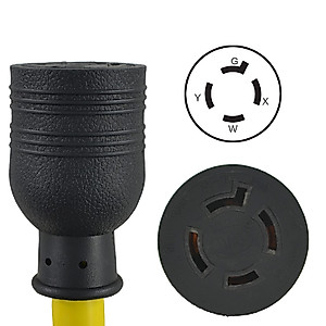 Conntek 20592 Extra-Heavy Duty L14-20 Generator Cord Yellow 50 - Feet