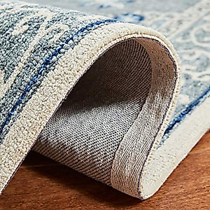 SAFAVIEH Suzani Collection 6' Square Grey/Ivory SZN504F Handmade Boho Premium Wool Area Rug