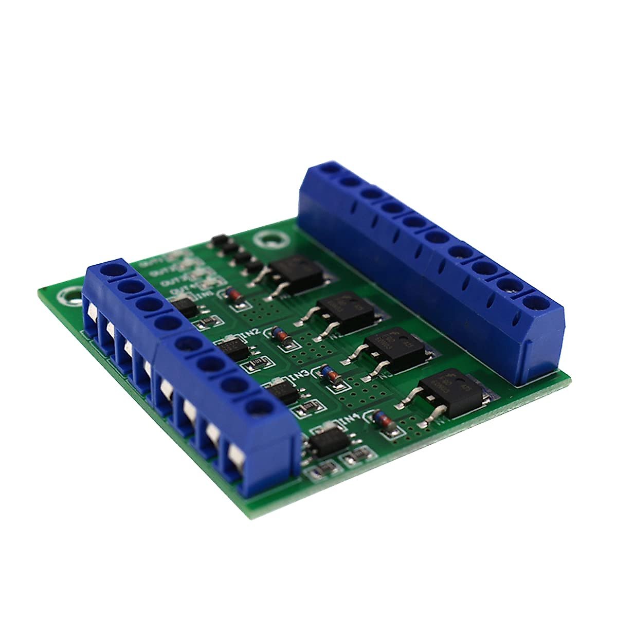 PWM MOS FET Module, 4 Channel PLC Amplifier Circuit Board 3-20V to 3.7-27VDC 10A Driver Module