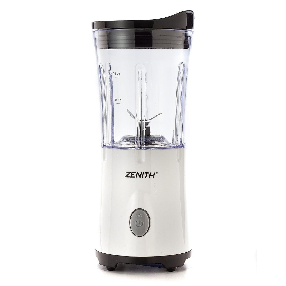 Zenith Portable Blender for Shakes and Smoothies with 14 Oz BPA Free Travel Cup and Lid, Durable Stainless Steel Blades for Powerful Blending Performance, White (77413)