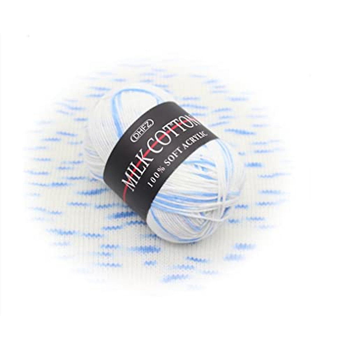 2 Balls Total 100g Milk Cotton Yarn Soft Warm Baby Yarn Space Dyed Gradually Changing Color Knitting Yarn Sweater Scarf Crochet Yarn (07-Gray)