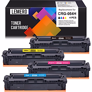 LEMERO 054H 054 Compatible Toner Cartridge Replacement for Canon 054H 054 CRG-054 High Yield to use with Color ImageCLASS MF642Cdw MF644Cdw MF640C MF641Cw LBP622Cdw LBP620 (Black/Cyan/Magenta/Yellow)