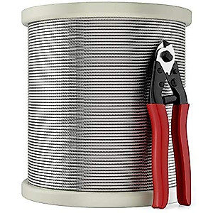 Cable Cutter, Heavy Duty Wire Rope Cutter for DIY Projects, Railing, Decking, Wire Seals & Bicycle Cable | Sharp & Precise One-Hand Operation Steel Cable Cutter