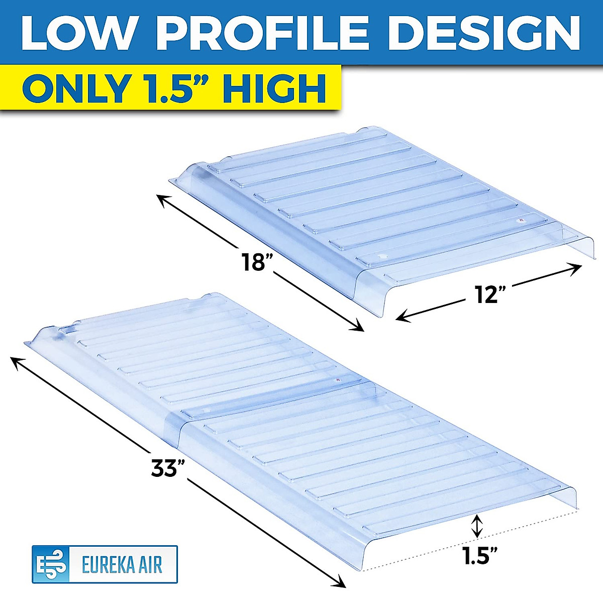 Eureka Air Under Furniture Magnetic Vent Extender, 1.0mm Thick Premium Material, Fits Floor Registers 10" and 12" Wide, Adjusts from 17" to 33" Long
