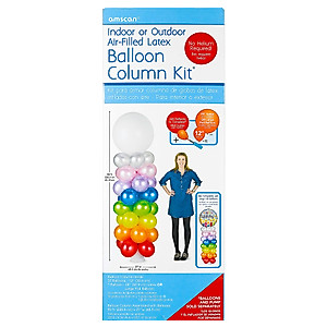 Multicolor Air-Filled Latex Balloon Arch Kit - 90" x 27" (1 Set) - Easy DIY Setup For Stunning Party Decorations