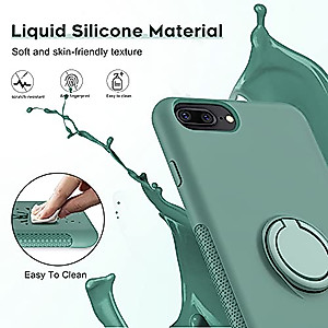 LeYi for iPhone 8 Plus Case iPhone 7 Plus Case, iPhone 6s Plus Case iPhone 6 Plus Case, with 2 PCS Glass Screen Protector, Liquid Silicone Gel Rubber Soft Shockproof Case for iPhone 8 Plus, Green