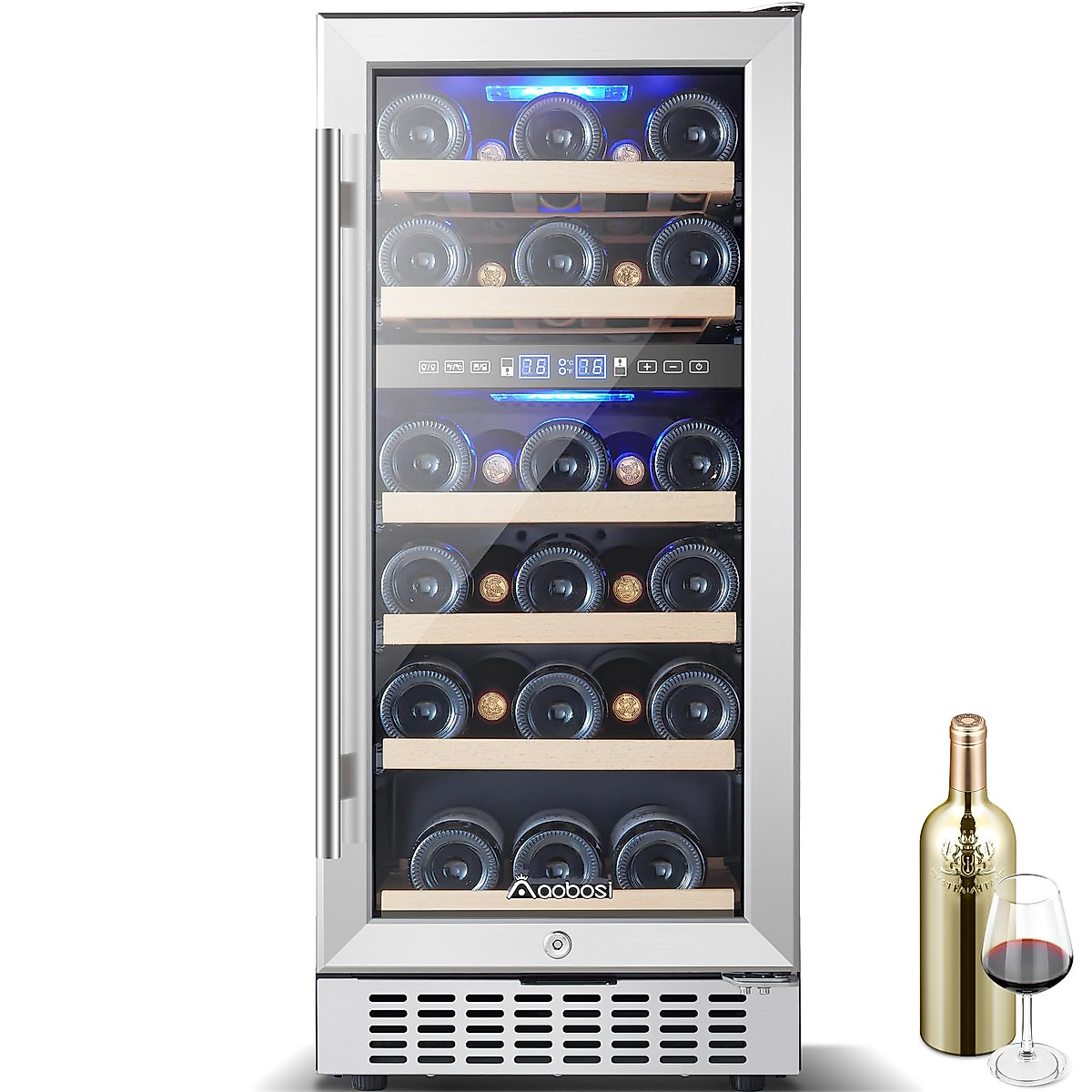 AAOBOSI Wine Refrigerator 24 Bottles, GhostWhite 17 inch