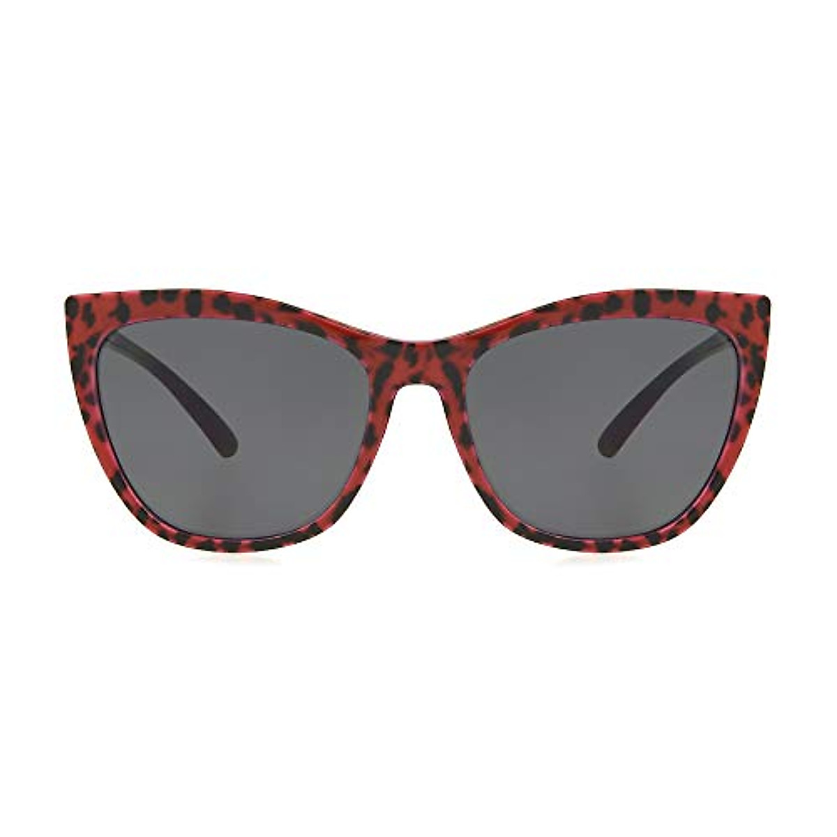 Sofia Vergara x Foster Grant Women's Sofia Sunglasses Cat Eye, Black and Red Leopard, 55 mm
