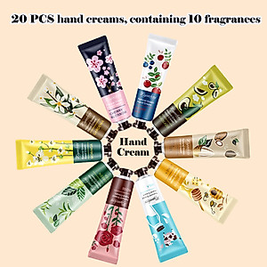 smilixin 20 Pack Hand Cream Gift Set,Hand Lotion Travel Size,Hand Cream for Women,Natural Plant Hand Cream For Dry Cracked Hands,Moisturizing Hand Care Cream,Hand Cream Travel Size with Natural Aloe
