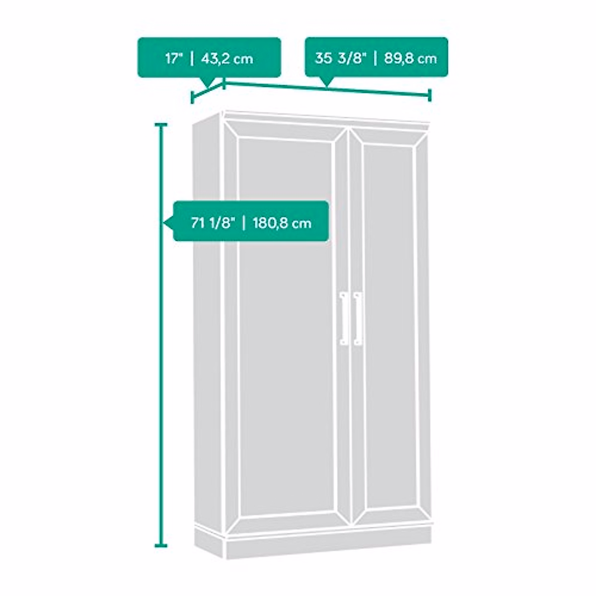 Sauder HomePlus Collection Storage Cabinet, Soft White finish