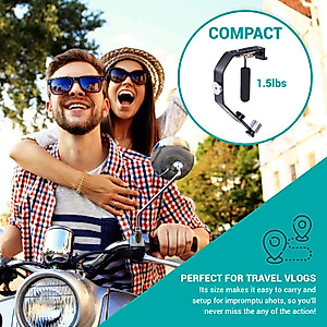 Movo Handheld Video Stabilizer System Compatible with GoPro Hero, HERO2, HERO3, HERO4, HERO5, HERO6, HERO7 & Apple iPhone 5, 5S, 6, 6S, 7, 8, X, XS, XS Max, Samsung Galaxy + Note Smartphones