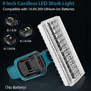 40W 4200lumen Tools LED Work Light Compatible with Makita 18V Lithium-Ion Battery,Choerinton 9In Outdoor Search Light Cordless Flashlight USB Port for Car Repair Camping Emergency Lighting(Tool Only)