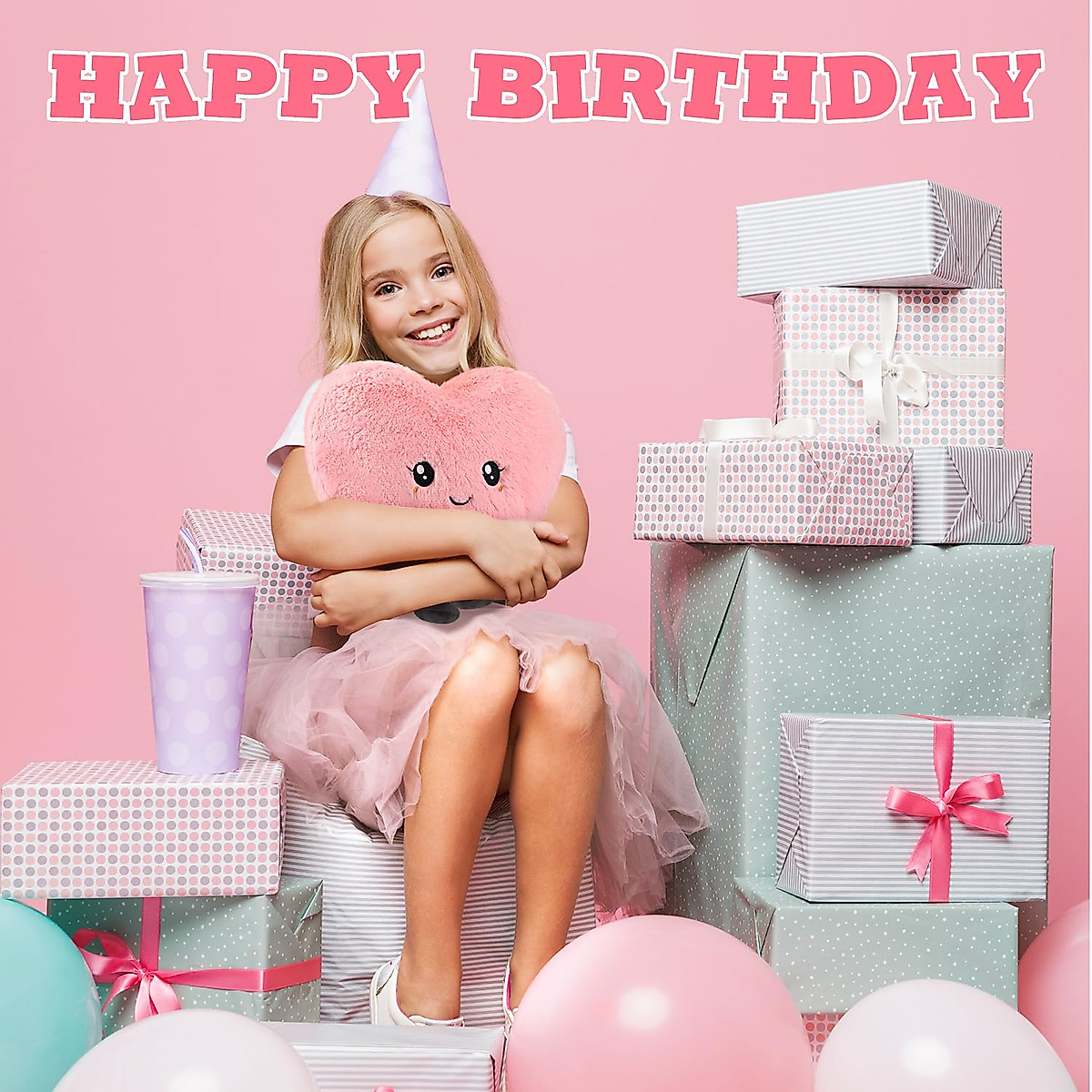 Cute Plush Pink Heart Pillow Love Pillow Cushion Toy Throw Pillows Living Heart Throw Decor Pillow Microwavable Heating Pad for Women Girl Friends Valentine's Day Kids Birthday Christmas Mother's Day