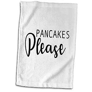 3dRose Tory Anne Collections Quotes - Pancakes Please - Towels (twl-336538-1)