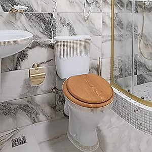 SUFISEAT Wooden Toilet Seat Round for Winter, Wood Toilet Seat for American Standard Size Toilet Seats, Easy to Install