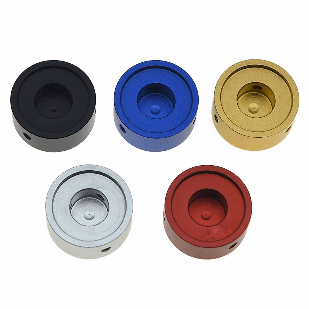 Dopro Metal Guitar Effect Pedal Footswitch Toppers Effect Foot Nail Caps Aluminium Pedal Protection Cap with Multi Colors 5-Pack