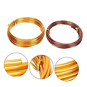 YARNOW 4pcs Practical Model Gardening Starter Brown Wire Golden Craft Climbing Making Holding Aluminum Sculpting Modelling Training Mm Plant Garden Bonsai Bike Tree Fence Wires Skeleton