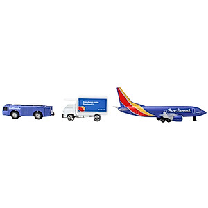 Daron Southwest Airlines Airport Playset with Die-Cast Metal Model Airplane with Plastic Parts, Cars and Transportation Toys for Kids Ages 3+