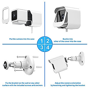 MROUNT Wyze Cam V3 Wall Mount, Weatherproof Protective Housing with 360 Degree Adjustable Mount Bracket Outdoor and Indoor, Security Camera System Accessories (WHITE-3Pack)