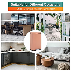 13.2 Gallon(50L) Trash Can, Fingerprint Proof Stainless Steel Kitchen Garbage Can with Removable Inner Bucket and Hinged Lids, Pedal Rubbish Bin for Home Office