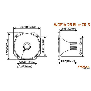 PRV AUDIO WGP14-25 White-S - 1” Exit Horn Screw-On Waveguide - White Short ABS Wave Guide - 45° x 45° Nominal Coverage - Slim Profile Waveguide (Single)