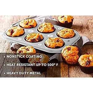 DecorRack 4 Pack Non-Stick Muffin Pans, 6-Cup, Bakeware for Baking Cupcakes (Pack of 4)