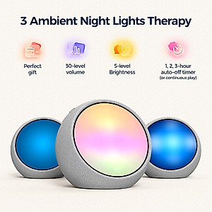 REACHER White Noise Sound Machine, Ambient Night Light for Sleep, 21 Soothing Vibrant Natural Sounds, Brown, Pink & White Noise Machine for Baby, Adults, Kids