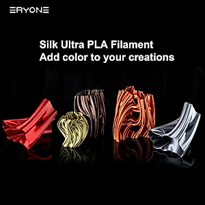 ERYONE Ultra Silk PLA Filament for 3D Printer, 1.75mm +/- 0.03mm, 1kg (2.2LBS)/Spool, Ultra Silk Red