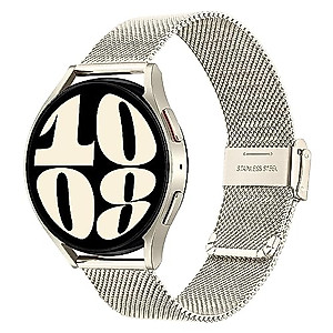 TRUMiRR Women Band for Galaxy Watch 6 40mm Gold, 20mm Mesh Stainless Steel Watchband Replacement Strap for Samsung Galaxy Watch 6 5 4 40mm 44mm / Watch 6 Classic 43mm 47mm