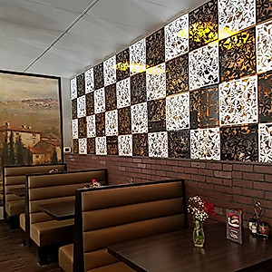 Kernorv Hanging Room Divider Made of Environmentally PVC, 12 PCS Partitions Panel Screen for Decorating Bedroom, Dining, Study and Sitting-Room, Hotel, Bar and Restaurant. (12, Black)