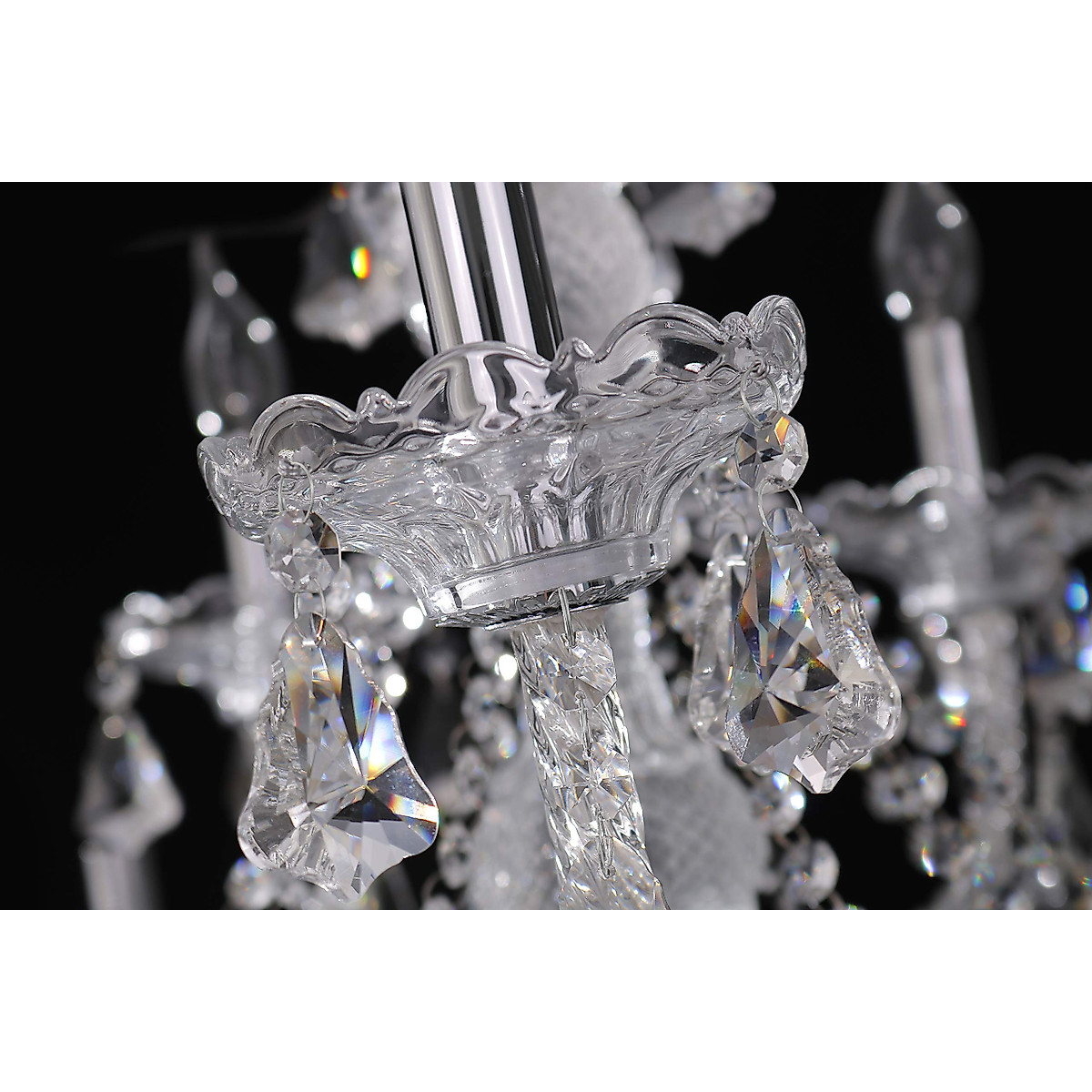 ARRKOYAA Clear 15 Lights K9 Crystal Chandelier Modern Luxurious Light Candle Pendant Lamp Ceiling Living Room Lighting for Dining Living Room Bedroom Hallway Entry 32x35 Inch Gifts(Color Clear)