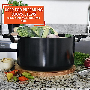 IMUSA 10.0qt Bistro Aluminum Nonstick Dutch Oven with Glass Lid and Cool Touch Handles