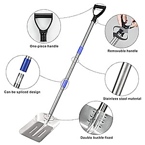 Snow Shovel for driveway-55 inch Aluminum Stainless Steel Lightweight Portable Sports Utility Forklift Trunk Camping Garden Beach Cleaning House Large Emergency