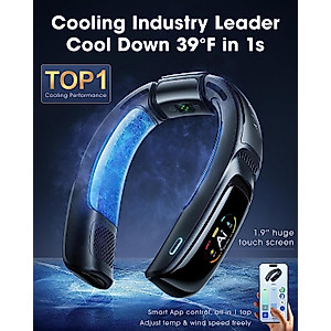 RANVOO No.1 Cooling A/C AICE 3 AI Neck Air Conditioner 7000mAh 30H [Full-body Cooling/Heating] for All Seasons [Health Monitor] Personal Neck Fan Cooler Heater Rechargeable Wearable Music Call Gift