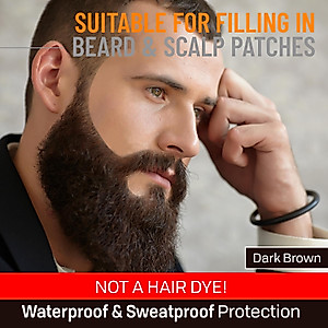 Beard Pen Filler for Men - Barber Styling Grooming Pencil - Waterproof Proof, Sweat Proof, Long Lasting Solution with Natural Finish - Cover Beard and Scalp Patches in Seconds - Dark Brown 1 Pack