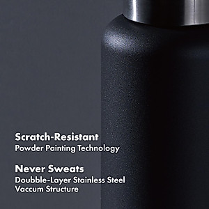 WOKY TICERA 40oz Titanium Ceramic Coated Tumbler - Stainless Steel Vacuum Insulated Water Bottle, Leak-Proof, Hook Handle Lid - Ideal for Gym, Travel, and Everyday Use (Black)