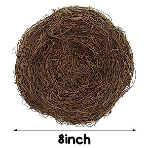 FUTUREPLUSX Artificial Birds Nest, 1PCS Crafts Handmade Natural Easter Birds Nest Rattan Birds Nest for Garden Yard Home Party Easter Decor Small