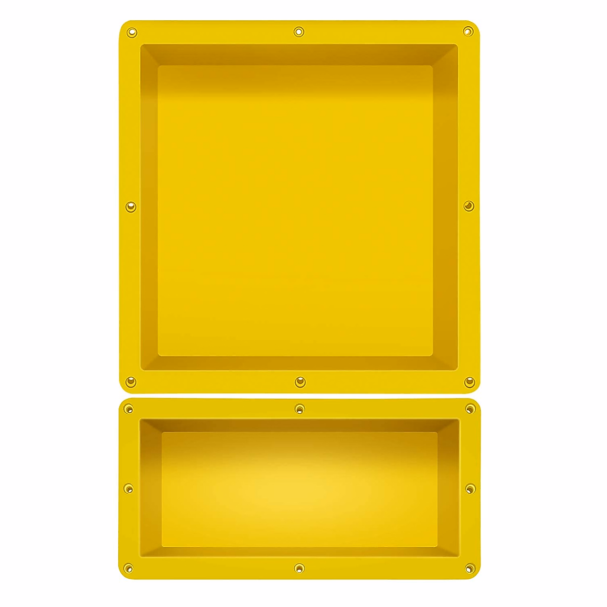 Uni-Green Bathroom Wall Niche Double Recessed Shelf 24"X16" Two Inner Shelves, Easy Install– Yellow