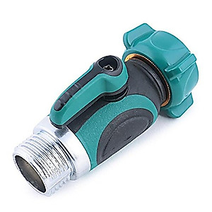 Garden Hose Shut Off Valve, Straight Garden Hose Splitter, Heavy Duty Zinc Alloy, Faucet/Hose Connector 3/4-Inch