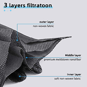 100pcs Black Disposable Face Masks 3Ply Black Face Mask Disposable Masks Breathable