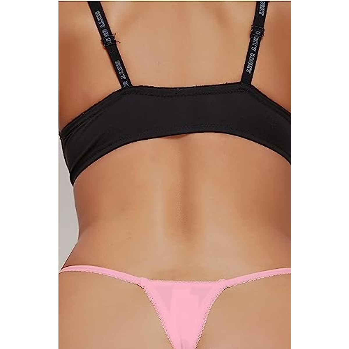 Banamic Women Underwear Lace Cut Out Thongs Mid Waist Panties Briefs