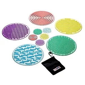 TickiT Silishapes Sensory Circles - Tactile Pads for Calming Sensory Play - Set of 10 - Assists Autistic Toddlers & Children