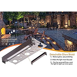 CLOUDY BAY [6 Pack] 7 Inch 12V-15 VAC/DC Low Voltage Hardscape Lighting Paver Light,Retaining Wall Lights Outdoor,IP65 Waterproof, 5W 2700K Soft White,Frost Lens Deck Step Light