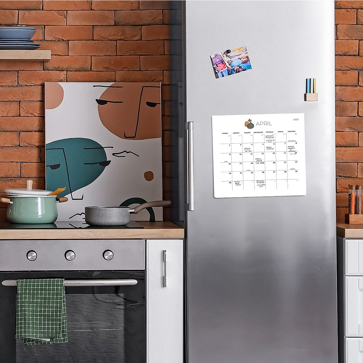 Beautiful 2023 Magnetic Fridge Calendar - Runs Until July 2024 - The Perfect Monthly Calendar With Abstract Designs for Easy Planning