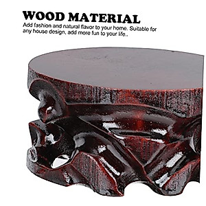 DOITOOL 3 Pcs Flowerpot Buddha Base Flowerpot Rack Planter Dolly Caster Wheels Plant Stand for Flower Pot Flower Pot Holder Metal Bracket Wood Base Buddha Figurine Base Tray Wooden Emerald