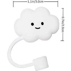 2Pcs Straw Tips Cover Straw Covers Cap for Reusable Straws Cloud Shape Straw Protector