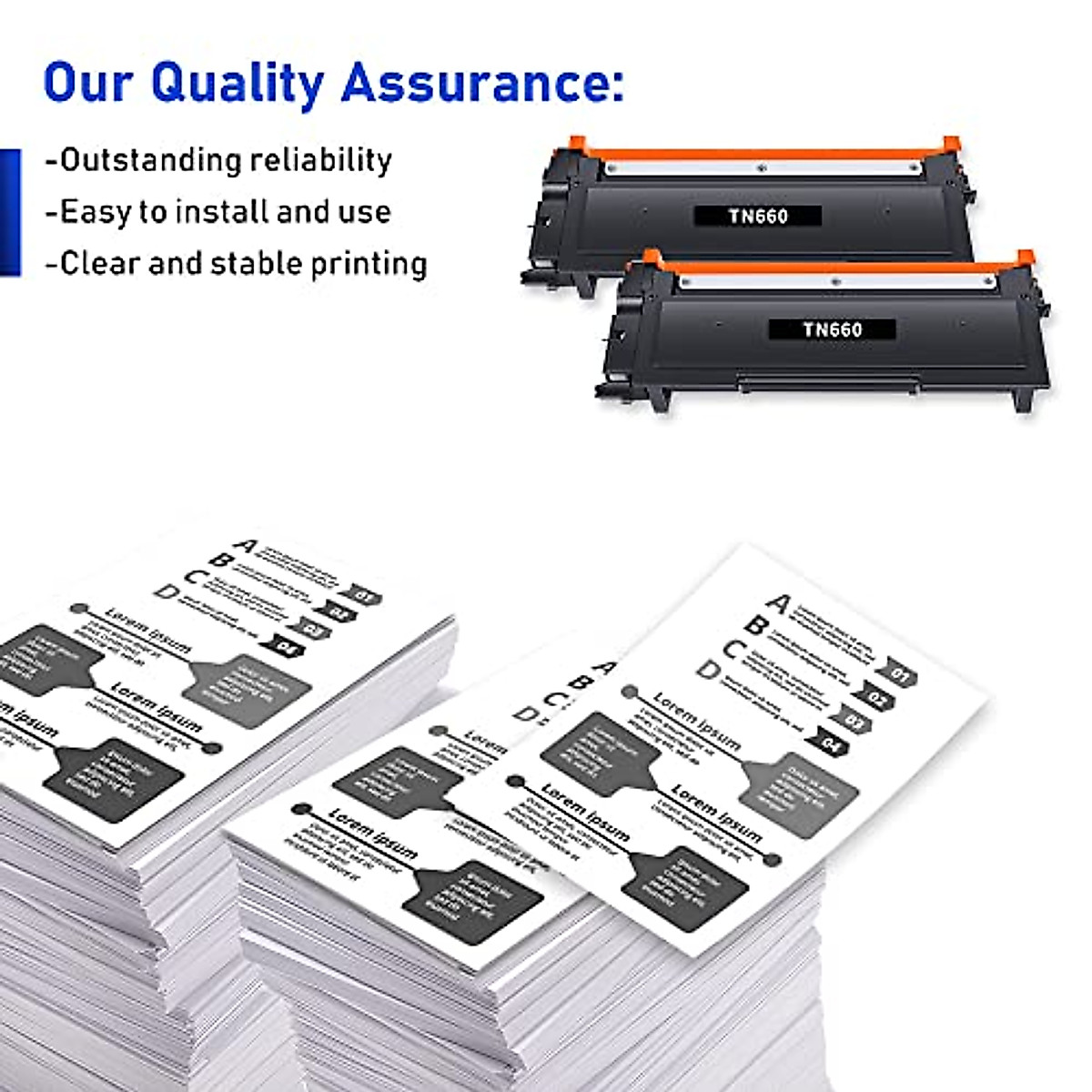 TN660 High Yield Toner Cartridge: TN 660 TN-660 2Pack Black Compatible Replacement for Brother HL-L2380DW HL-L2300D HL-L2340DW MFC-L2740DW MFC-L2700DW MFC-L2720DW DCP-L2540DW Printer