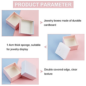 NBEADS 24 Pcs 5x5x3cm Cardboard JewelryBox, Kraft Paper Boxes Samll Box Square Colorful Ring Box Wedding Supplies Creative Candy Box Party Festivals Wedding Occasions