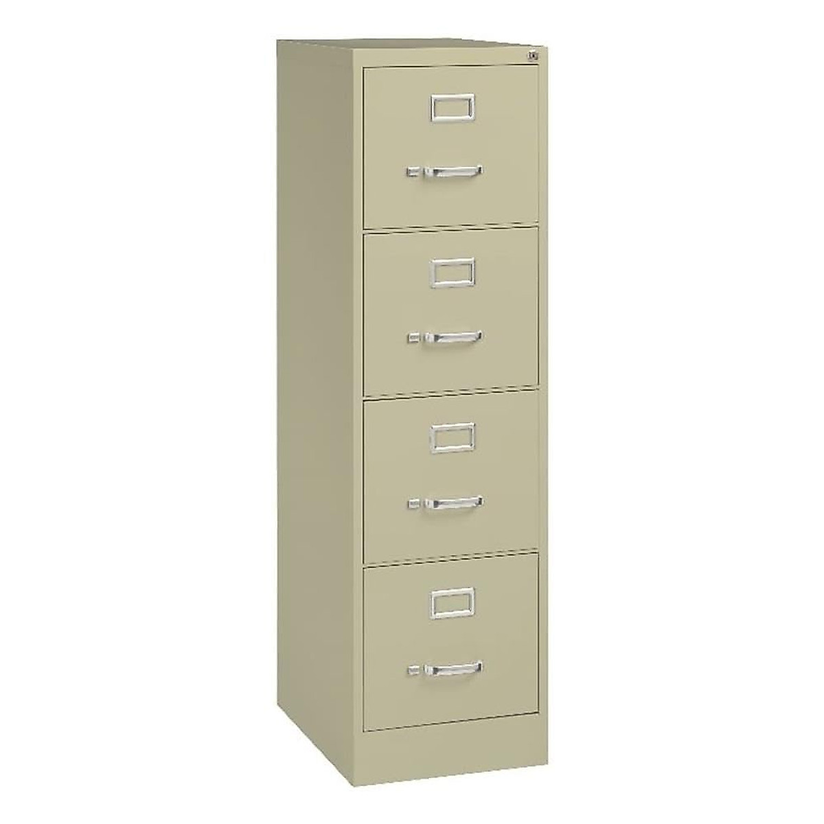 Scranton and Co 22" Deep 4 Drawer Letter File Cabinet in Putty, Fully Assembled